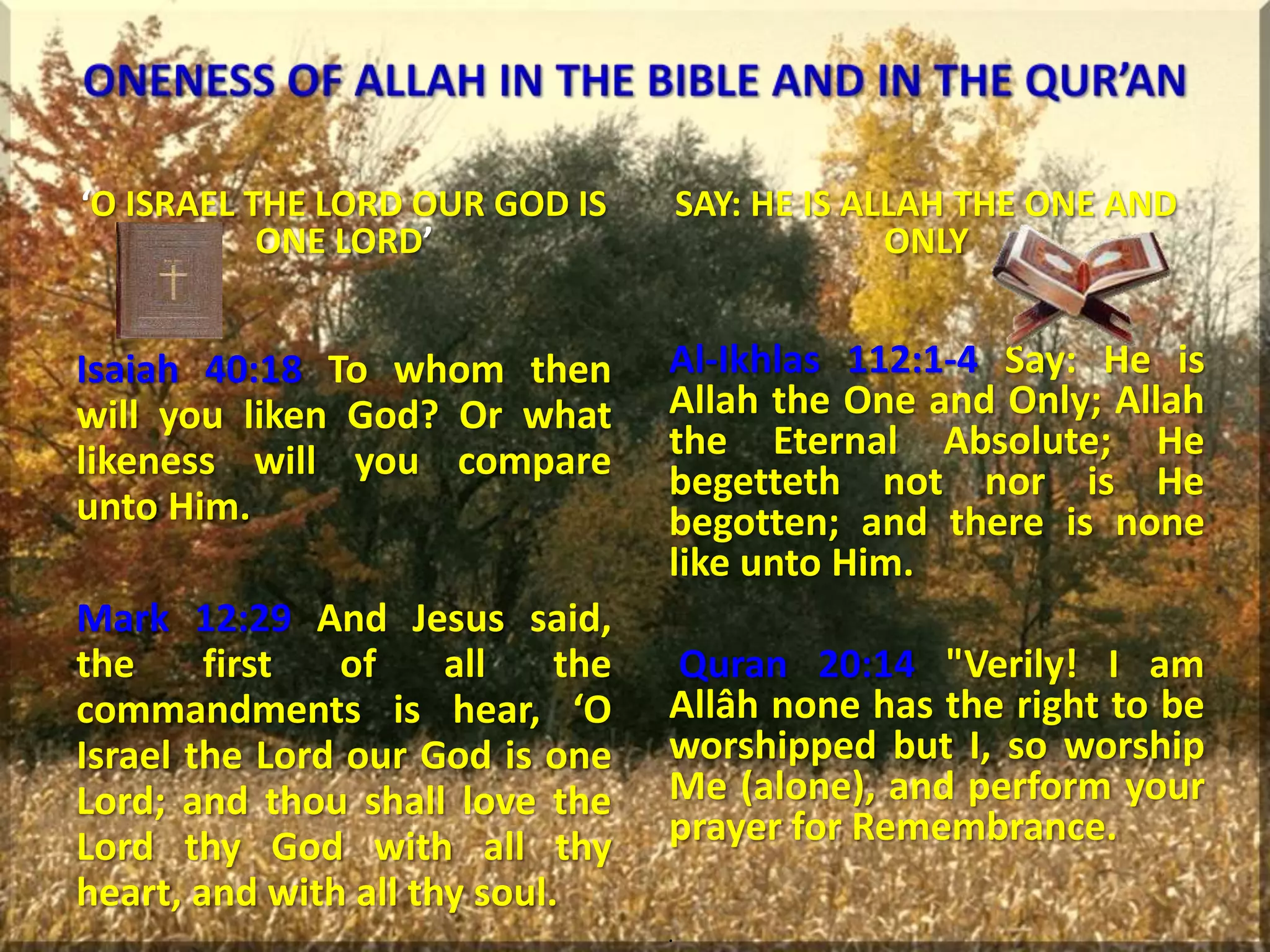 Attributes of Allah in the Quran and in the Bible | PPTX