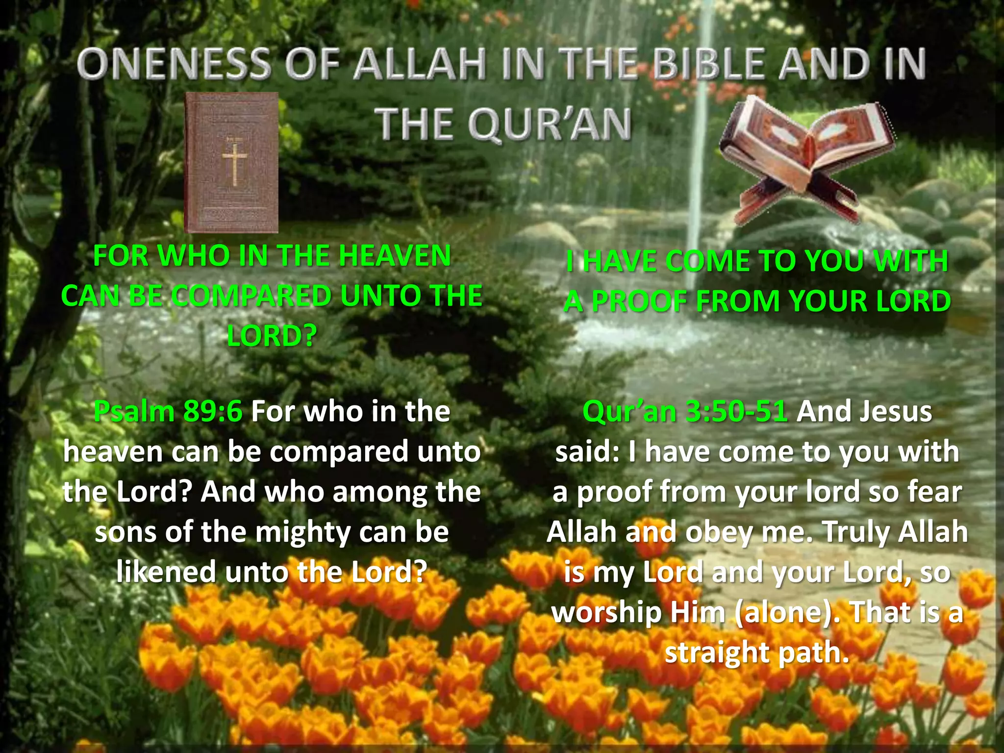 Attributes of Allah in the Quran and in the Bible | PPTX