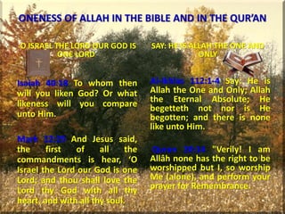 Attributes of Allah in the Quran and in the Bible | PPT
