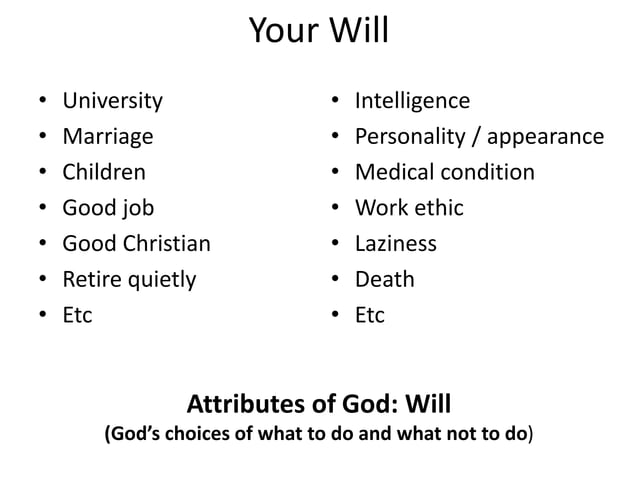 Attributes of God - Will | PPT