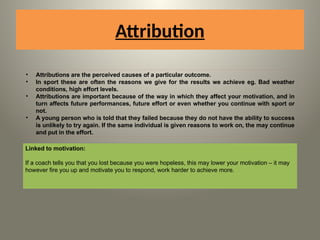 CONSEQUENCES OF SPORTS PERFORMANCE IN RELATION TO ATTRIBUTION THEORY | PPT