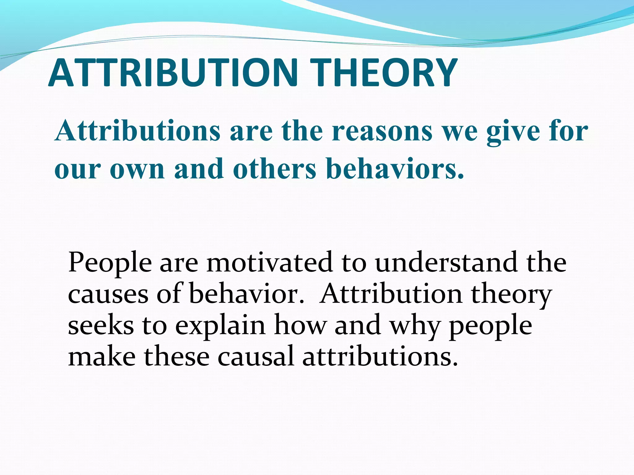 Attribution theory | PPT