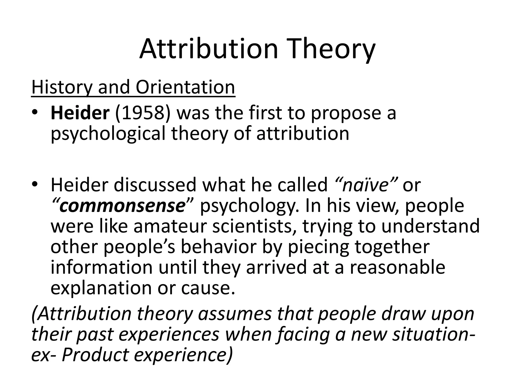 Attribution theory & Cognitive Dissonance | PPTX