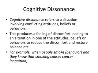 Attribution theory & Cognitive Dissonance | PPTX