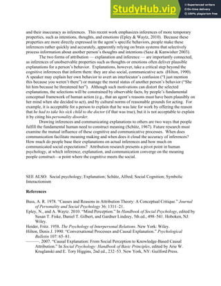 Attribution Theory (In Press) | PDF