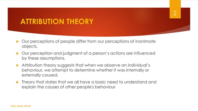 Attribution theory of perception | PPTX | Science
