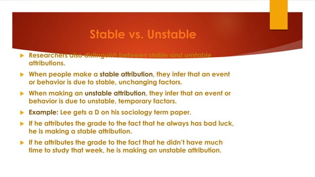 Attribution theory of perception | PPTX | Science