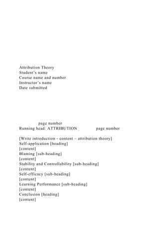 Attribution TheoryStudent’s nameCourse name and .docx