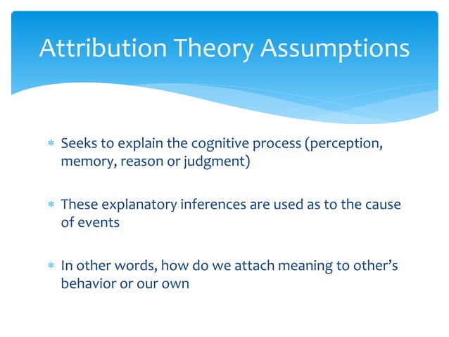 Attribution theory wg | PPT