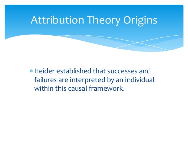 Attribution theory wg