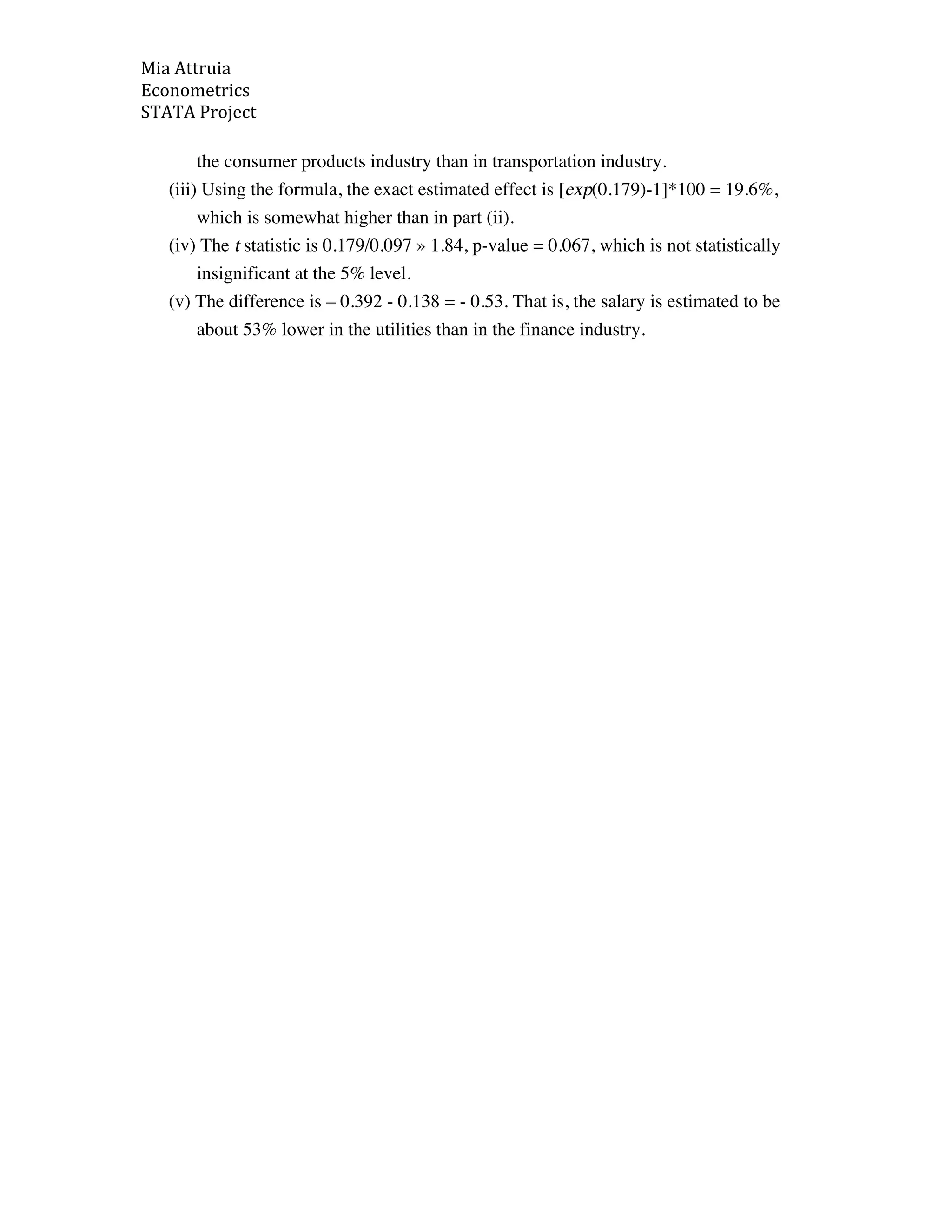 STATA Project | PDF