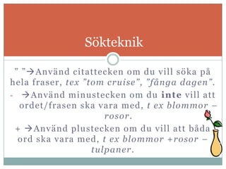 Att söka information | PPTX