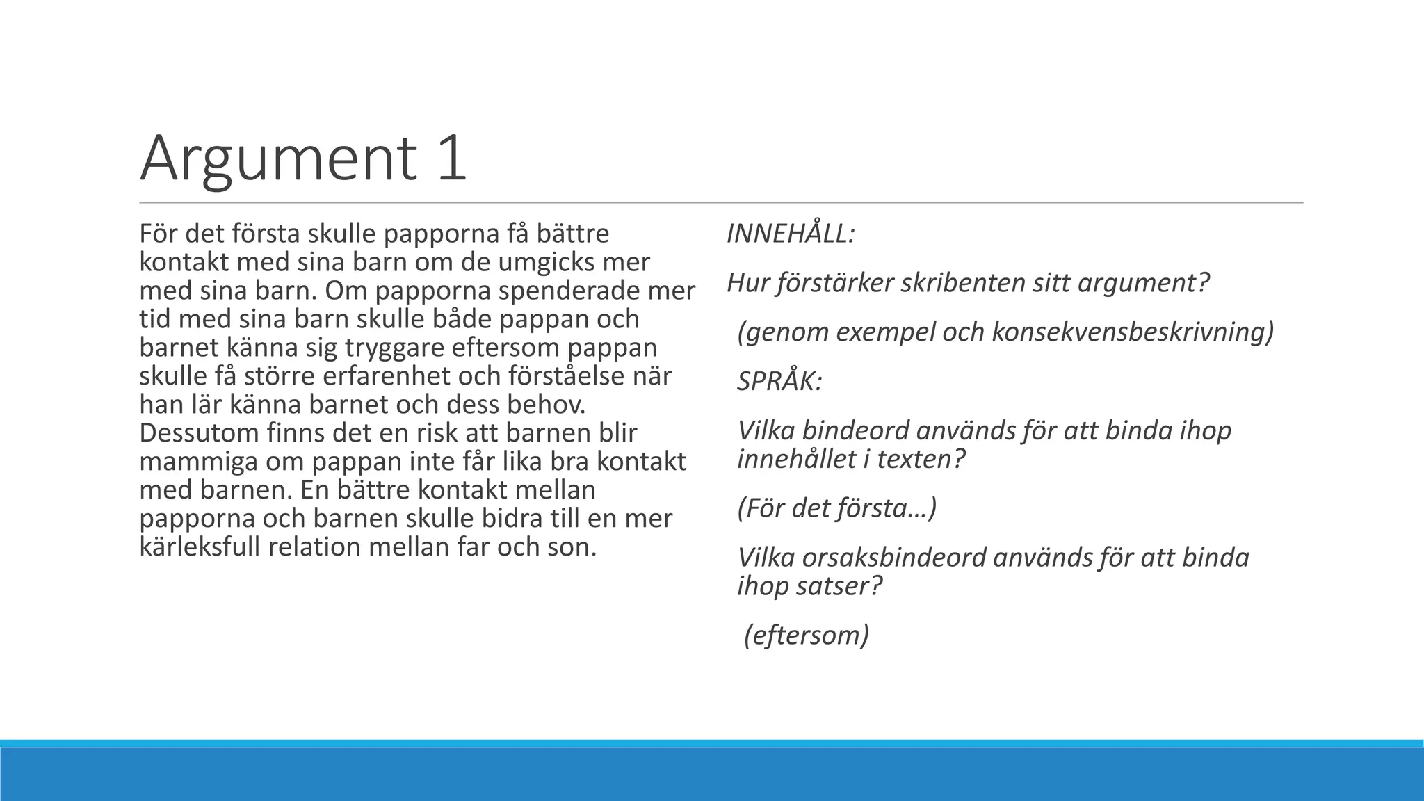 Exempeltext 2 Pappaledighet | PPT