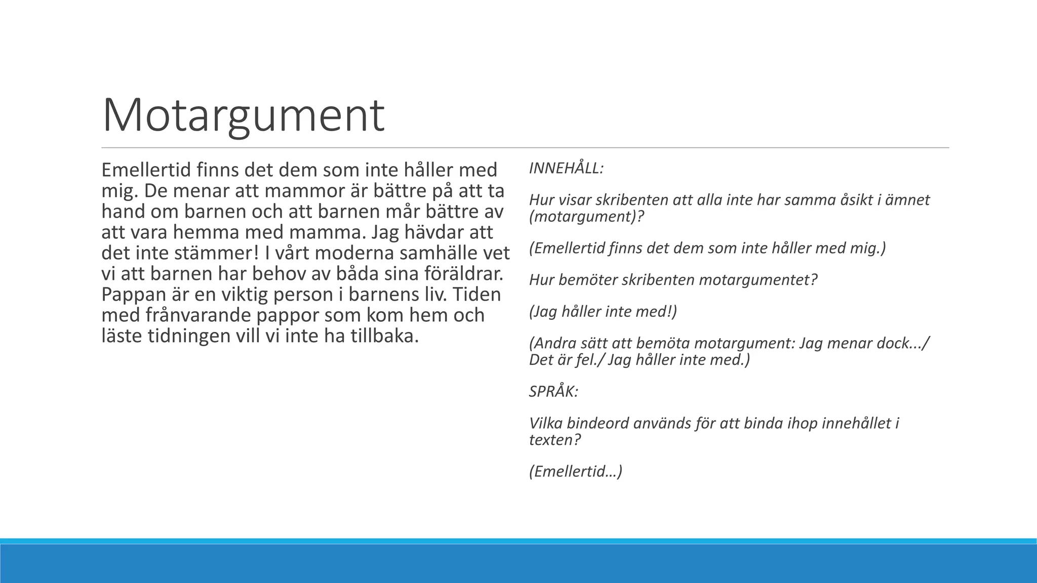 Exempeltext 2 Pappaledighet | PPT