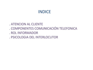 Manual de atencion telefonica | PPS