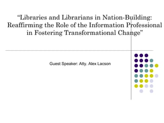 Atty.alex lacson | PPT