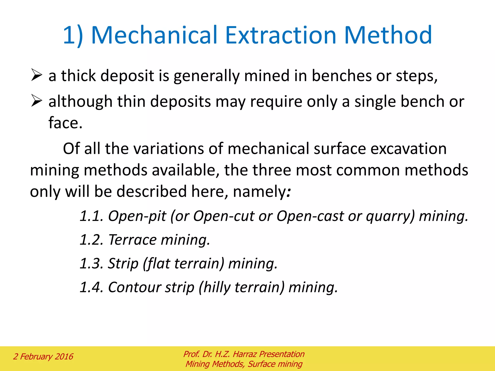 Topic 5: Mining Methods-Part I-Surface mining | PDF