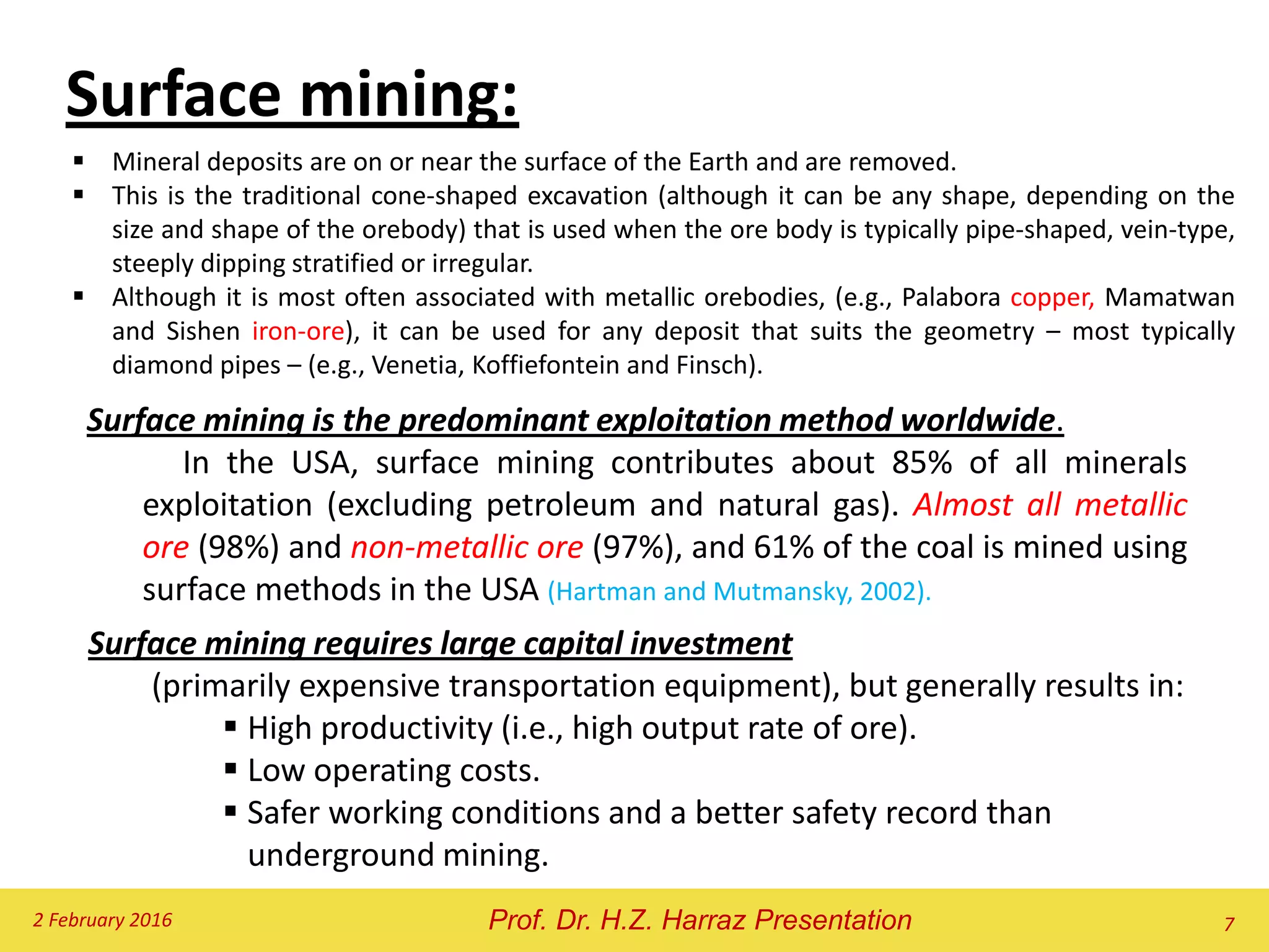 Topic 5: Mining Methods-Part I-Surface mining | PDF