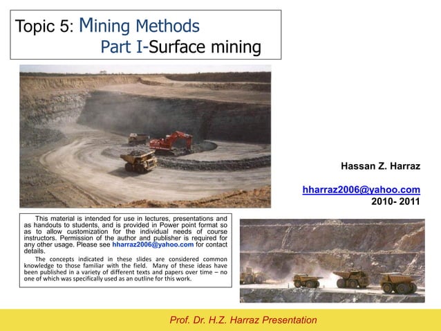 Topic 5: Mining Methods-Part I-Surface mining | PDF | Geology | Science