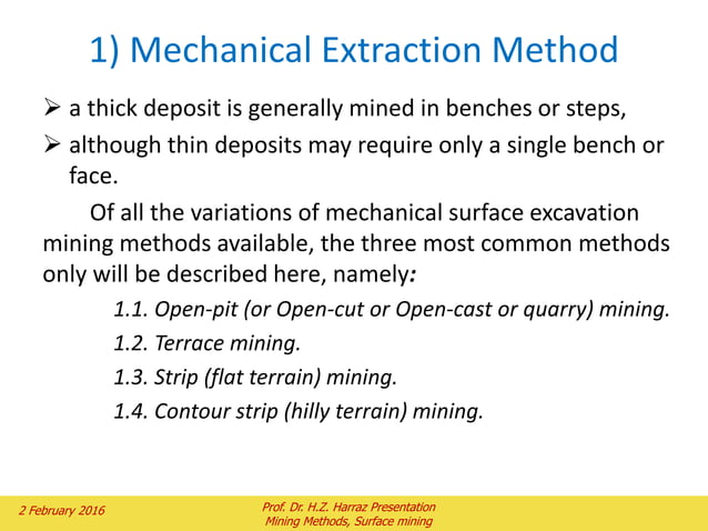Topic 5: Mining Methods-Part I-Surface mining | PDF | Geology | Science