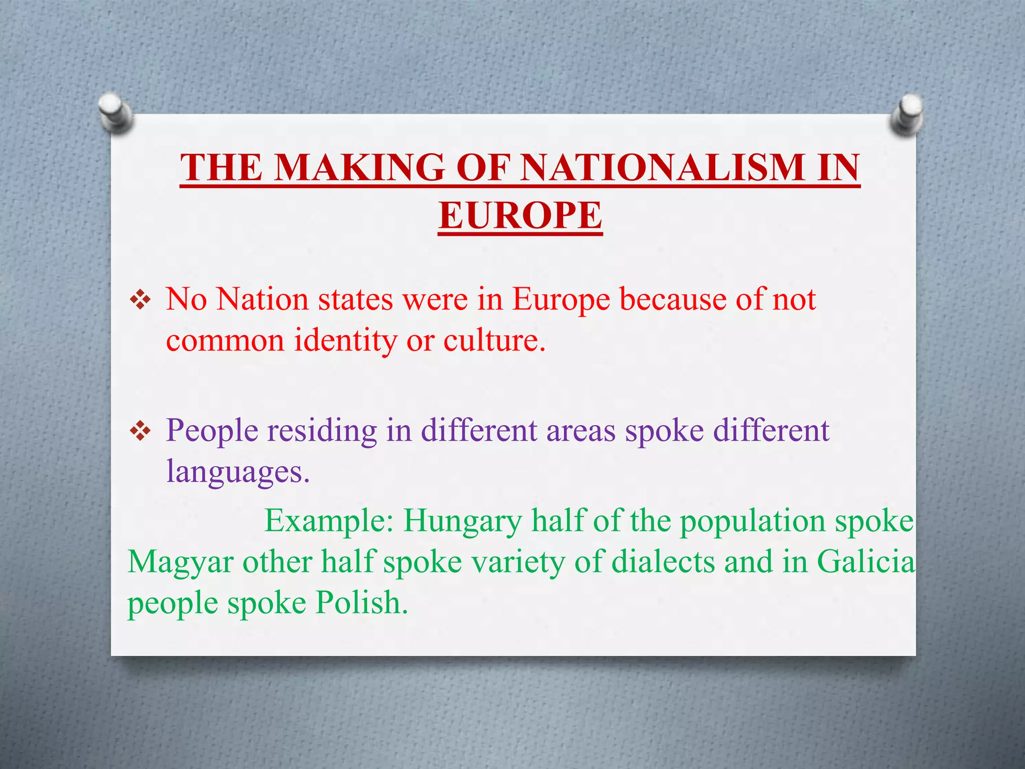 THE NATIONALISM IN EUROPE OVERVIEW | PPT