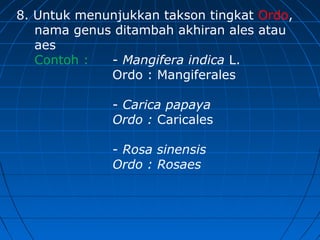 Aturan binomial nomenclatur | PPT