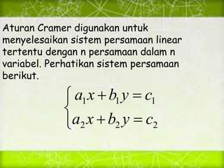 Aturan cramer | PPTX