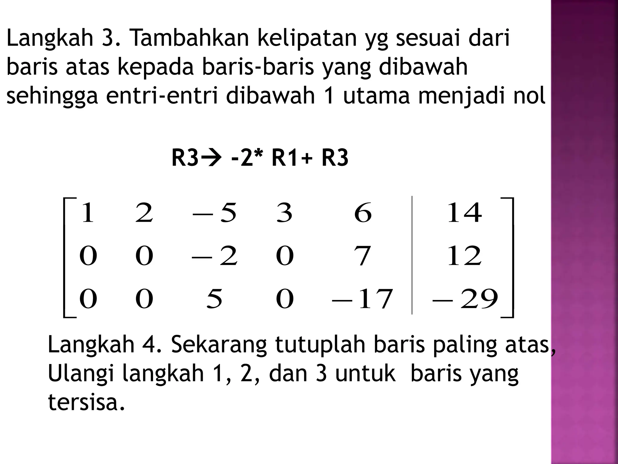 Aturan Cramer, Eliminasi Gauss & Eliminasi Gauss Jordan.ppt