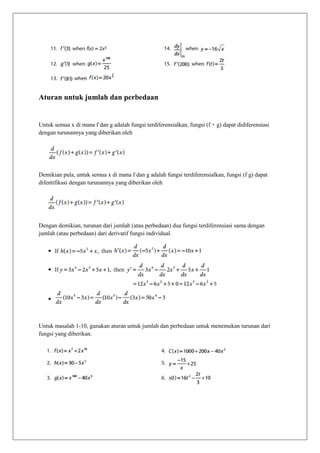 Aturan diferensiasi | PDF