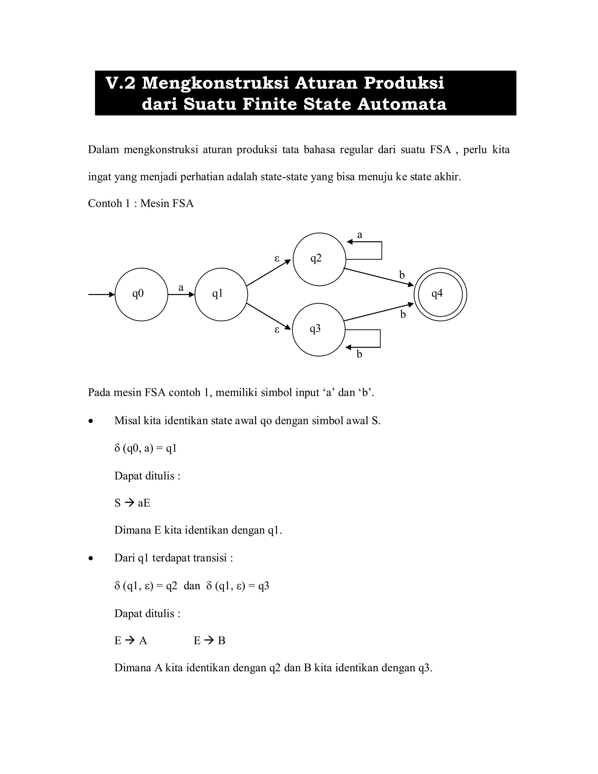 Aturan produksi Finite State Automata | PDF