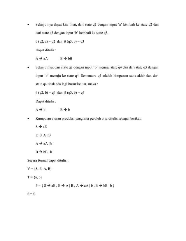 Aturan produksi Finite State Automata | PDF