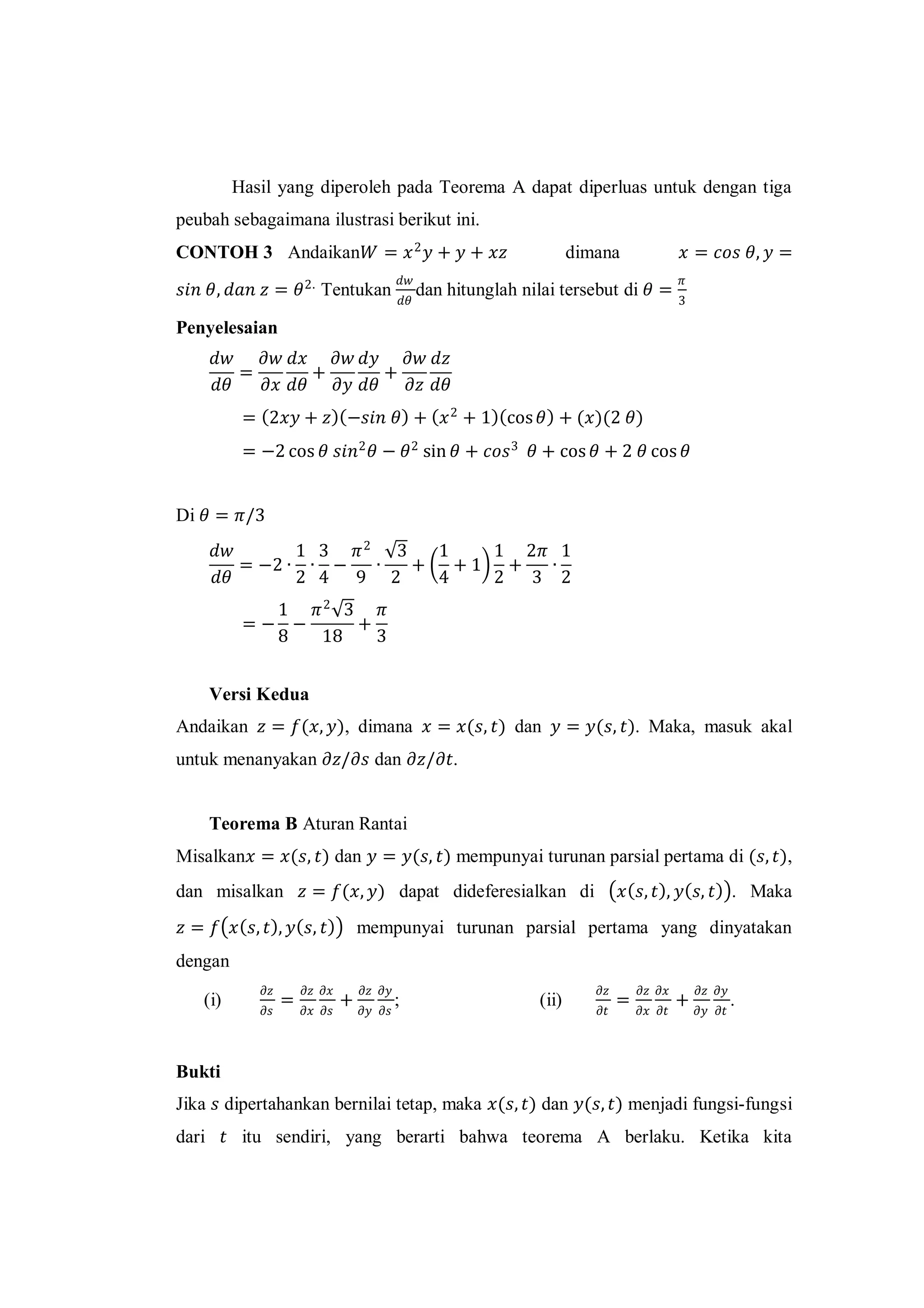Aturan rantai 2 variable | PDF
