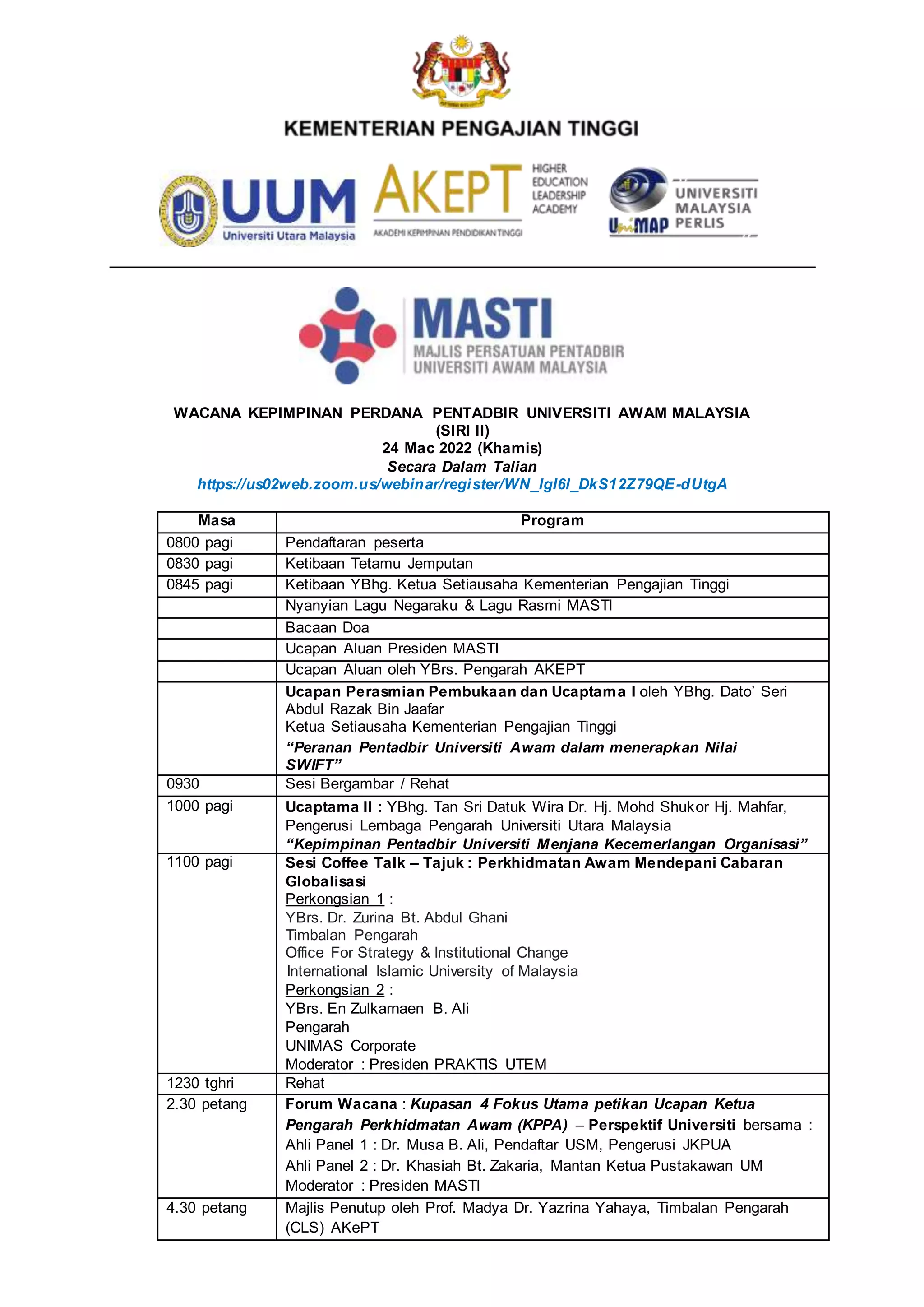 ATURCARA WACANA KEPIMPINAN PERDANA MASTI KALI KE-2 24 MAC 2022 (V5).doc