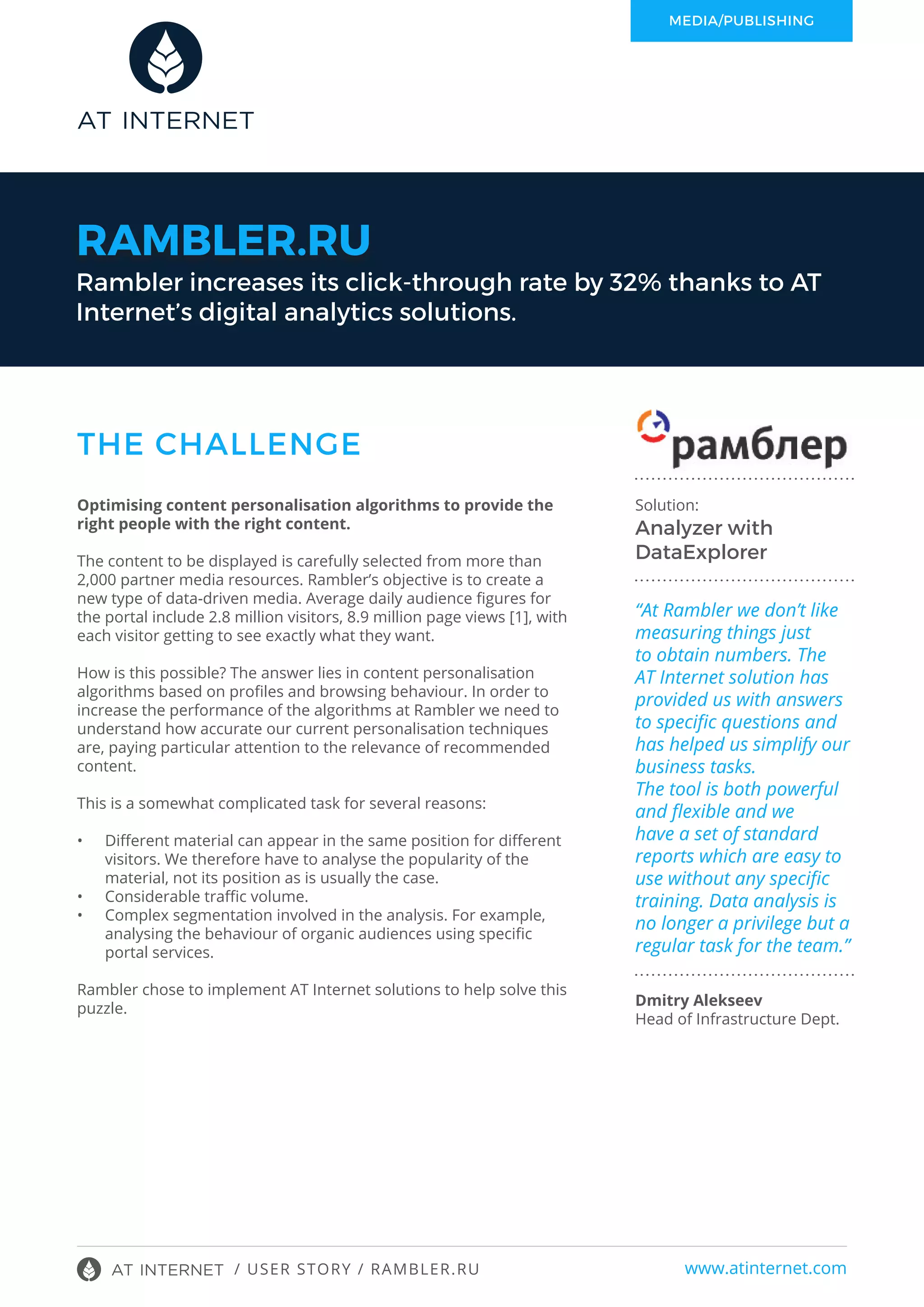 Rambler increases its click-through rate by 32% thanks to AT Internet’s digital analytics ...