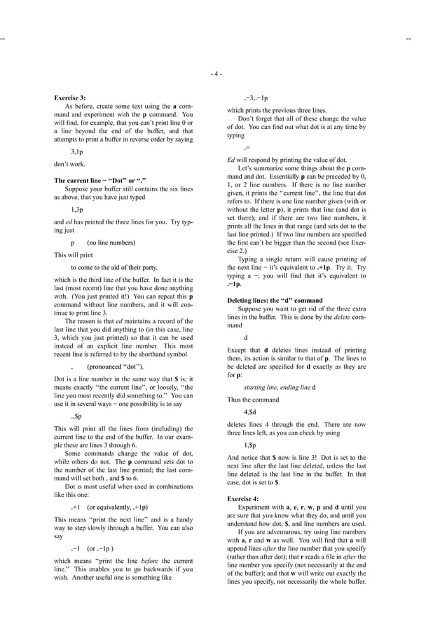 A Tutorial Introduction To The Unix Text Editor Ed Pdf