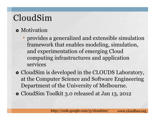 A tutorial on CloudSim | PDF