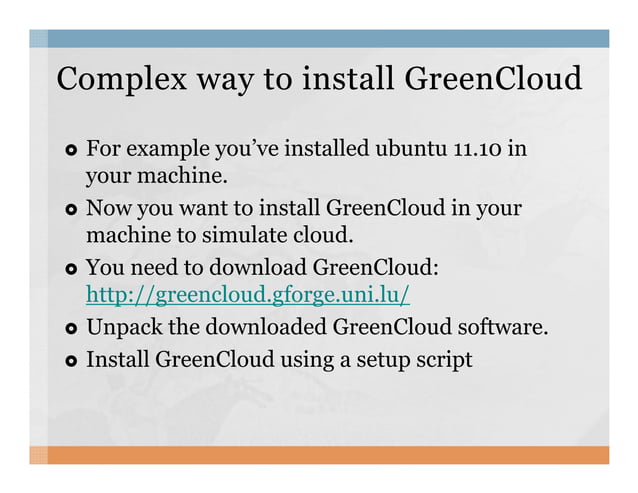 A tutorial on GreenCloud | PPT