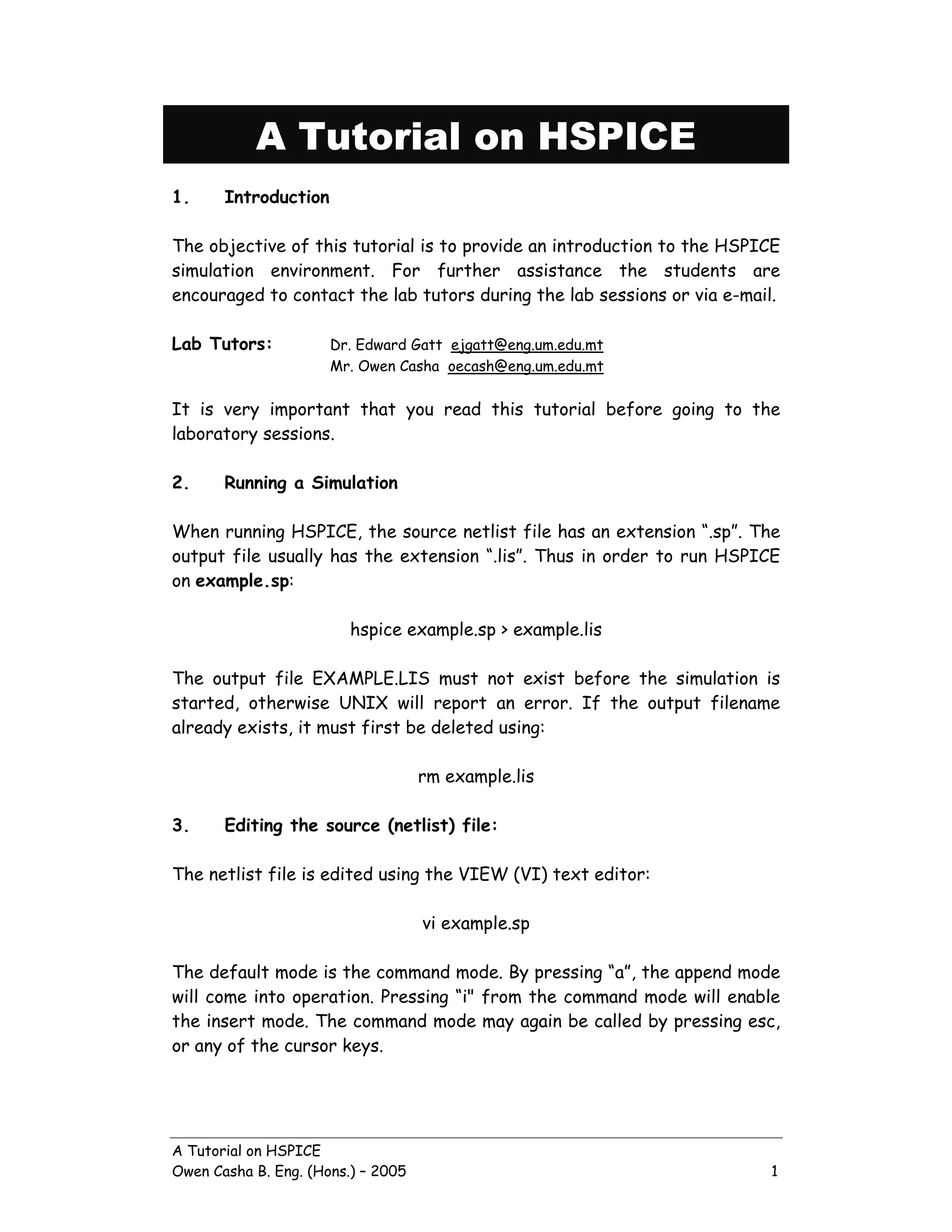 A tutorial on_hspice | PDF