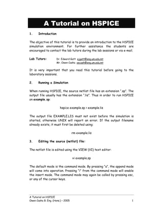 A tutorial on_hspice | PDF