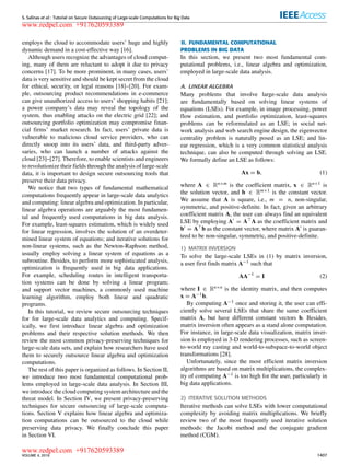 A tutorial on secure outsourcing of large scalecomputation for big data | PDF
