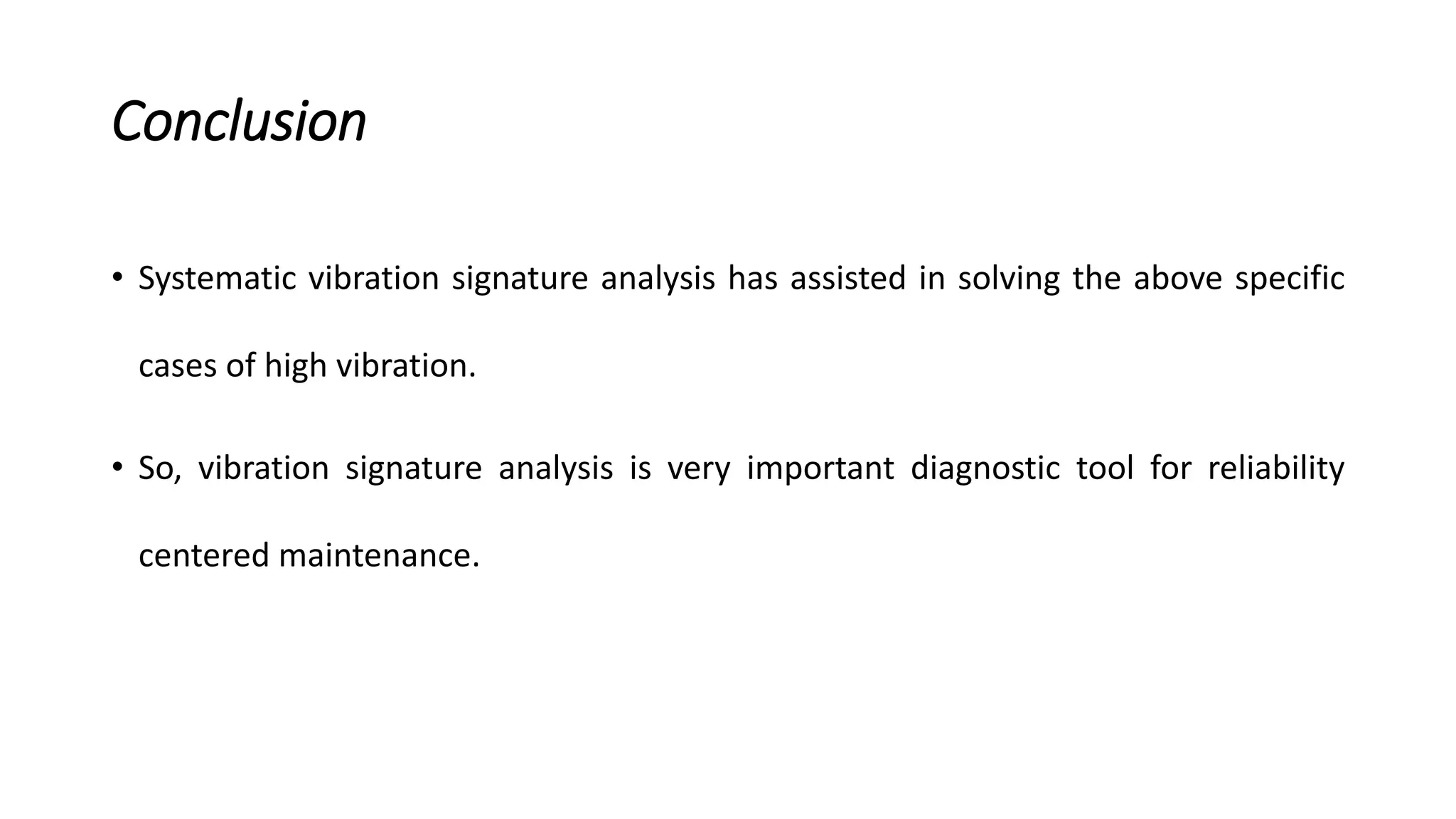Vibration signature analysis | PPTX