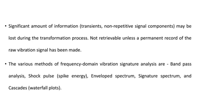 Vibration signature analysis | PPTX