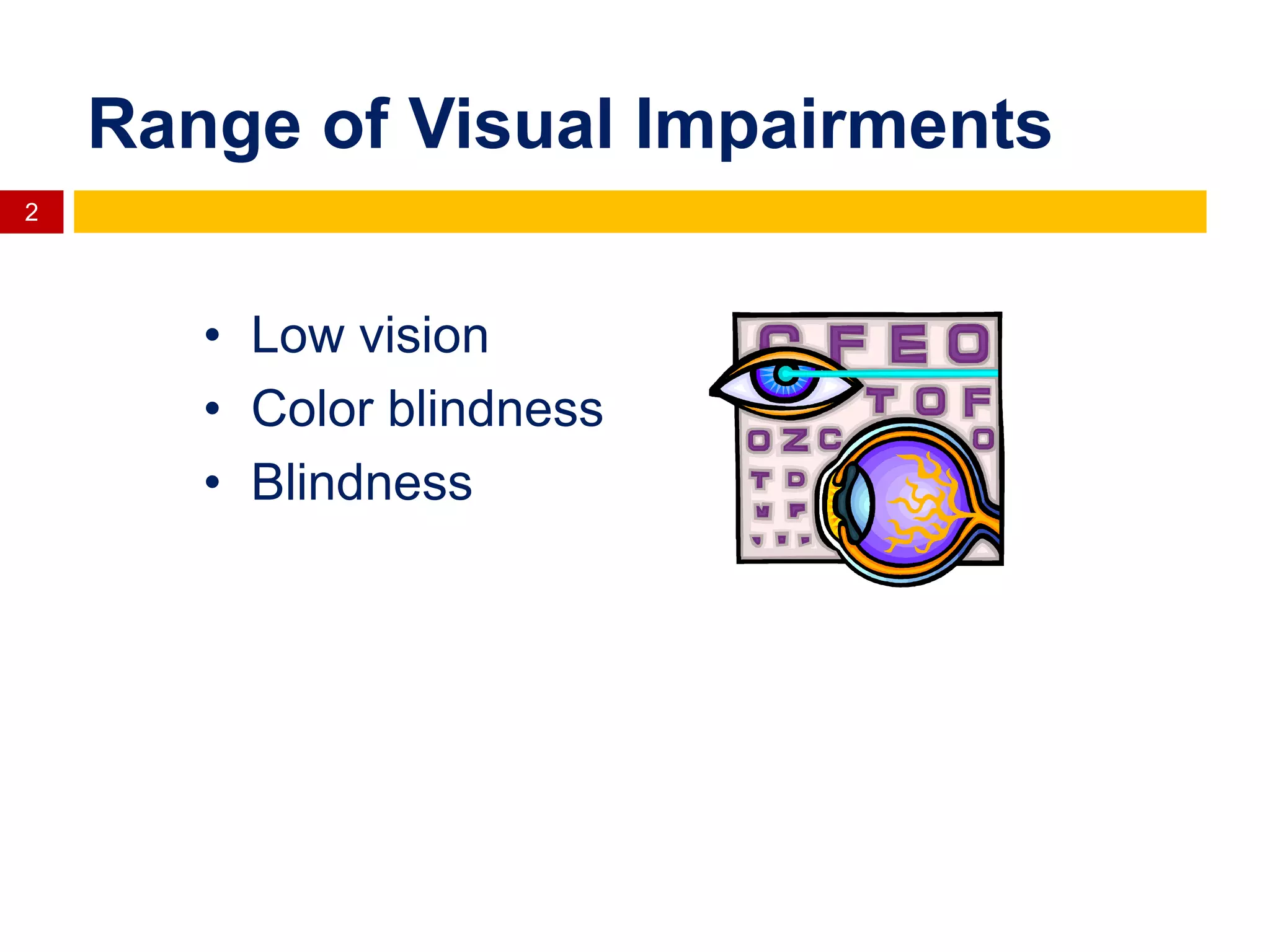 Assistive Technologies Visual Impairments | PPTX
