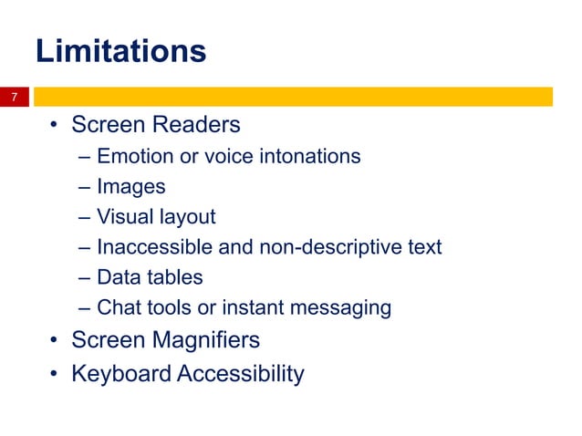 Assistive Technologies Visual Impairments | PPTX