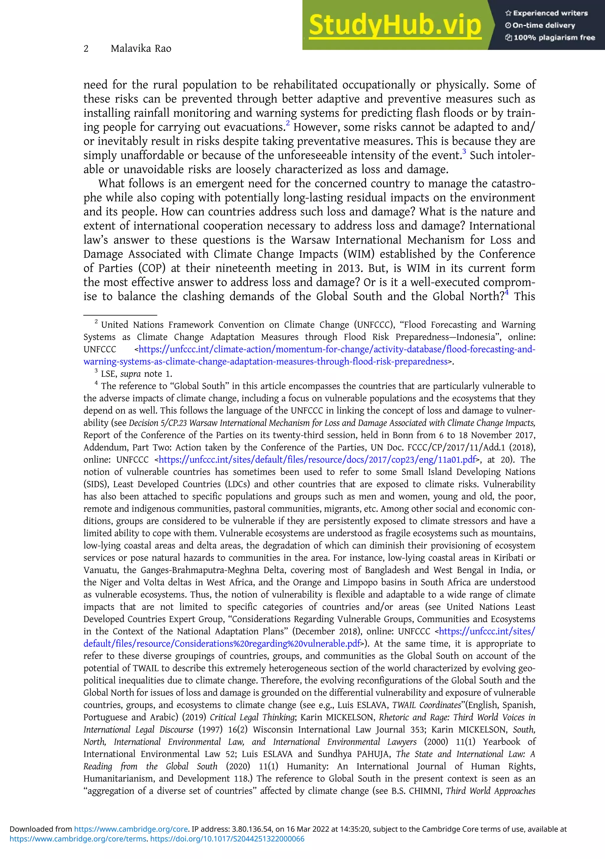 A TWAIL Perspective On Loss And Damage From Climate Change Reflections ...