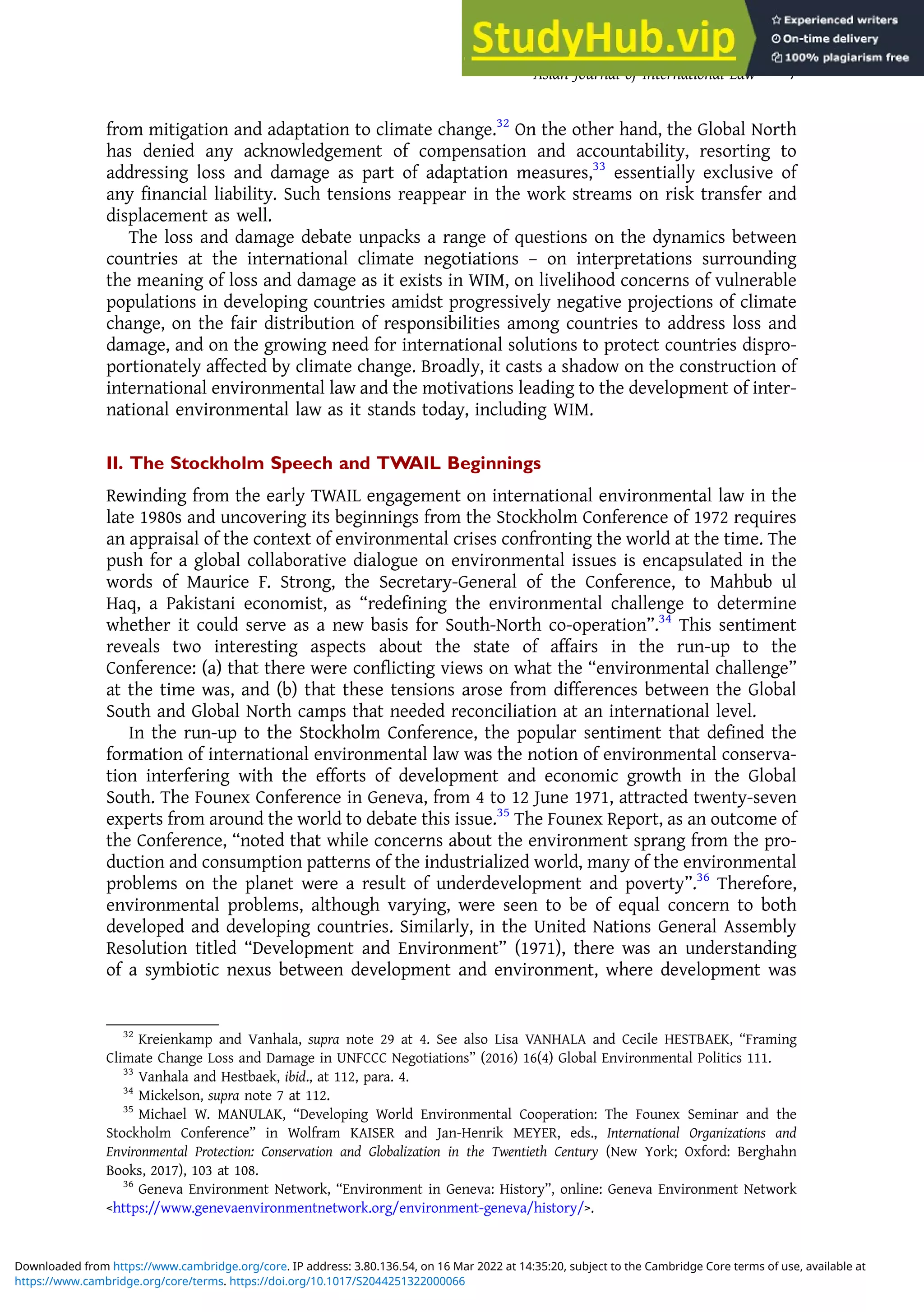 A TWAIL Perspective On Loss And Damage From Climate Change Reflections ...