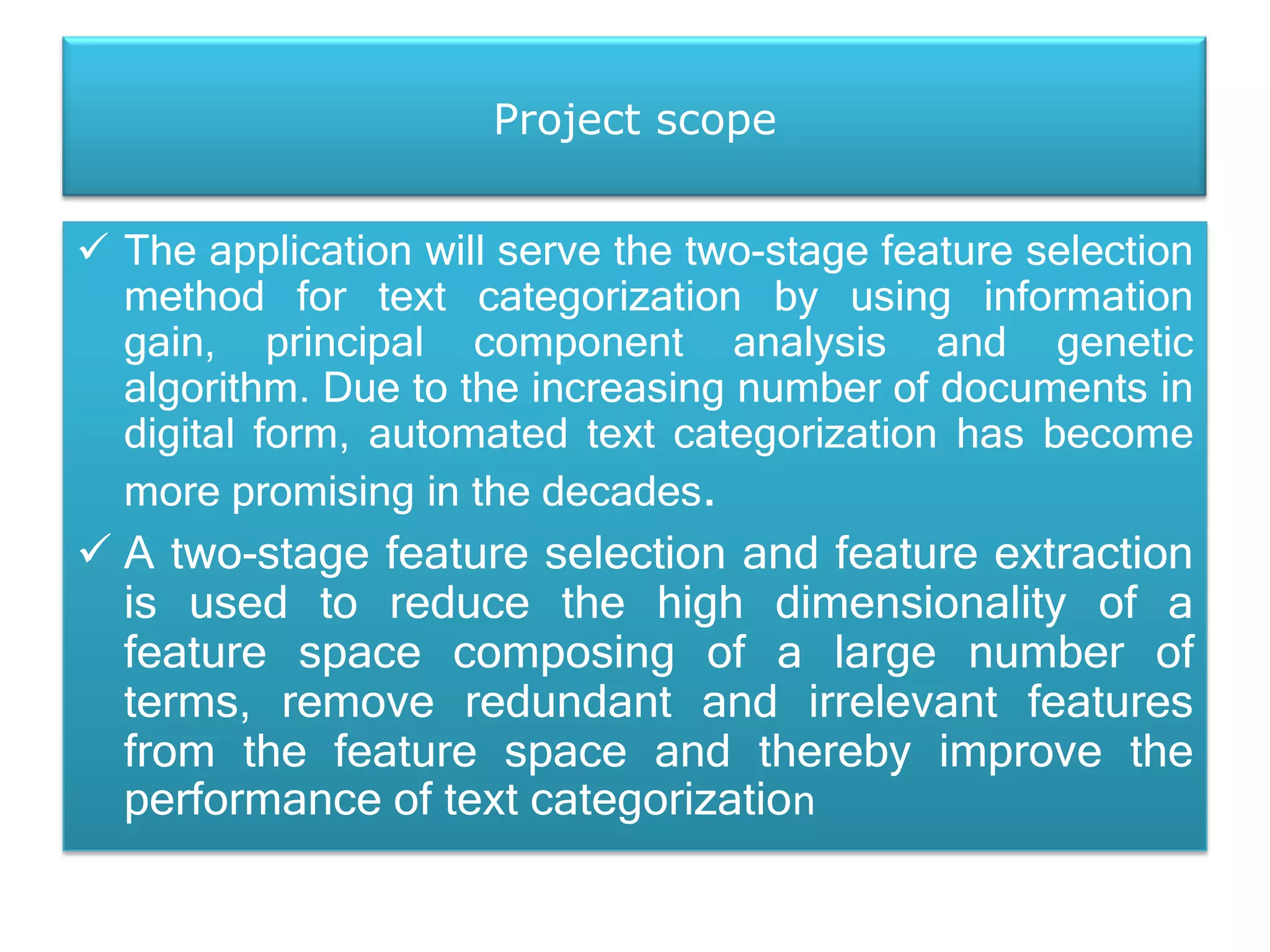 A Two Stage Feature Selection Method For Text Categorization Ppt