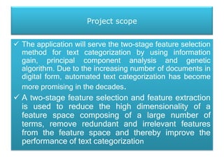 A two stage feature selection method for text categorization | PPT