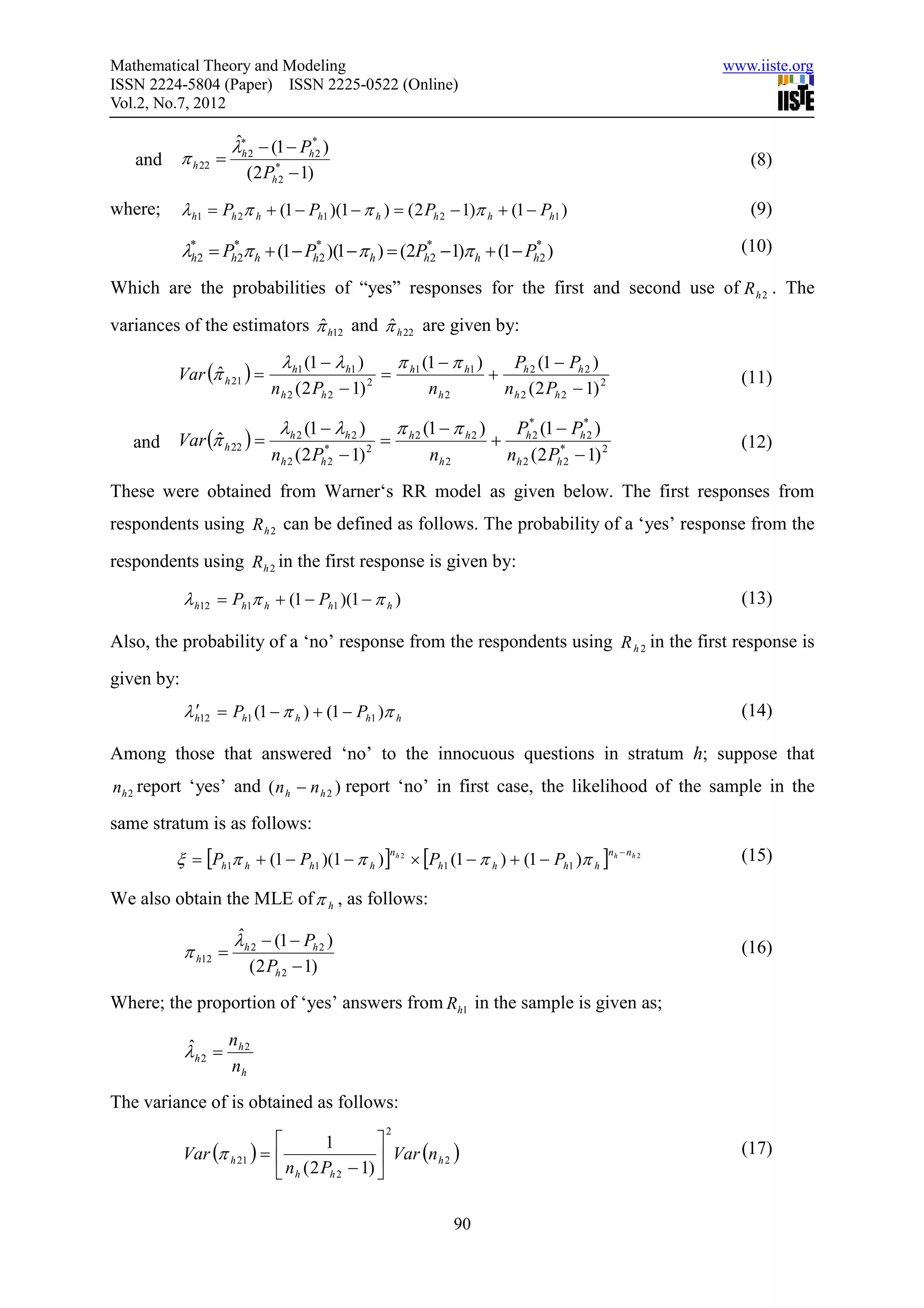 A two way randomized response technique in stratification for | PDF