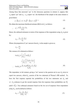 A two way randomized response technique in stratification for | PDF